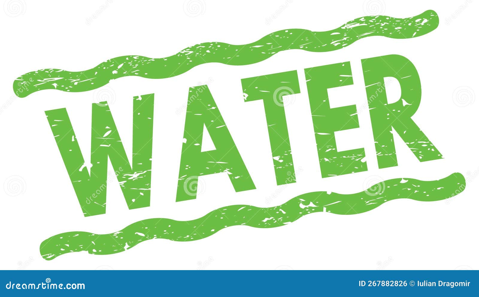 WATER Text on Green Lines Stamp Sign Stock Illustration - Illustration ...