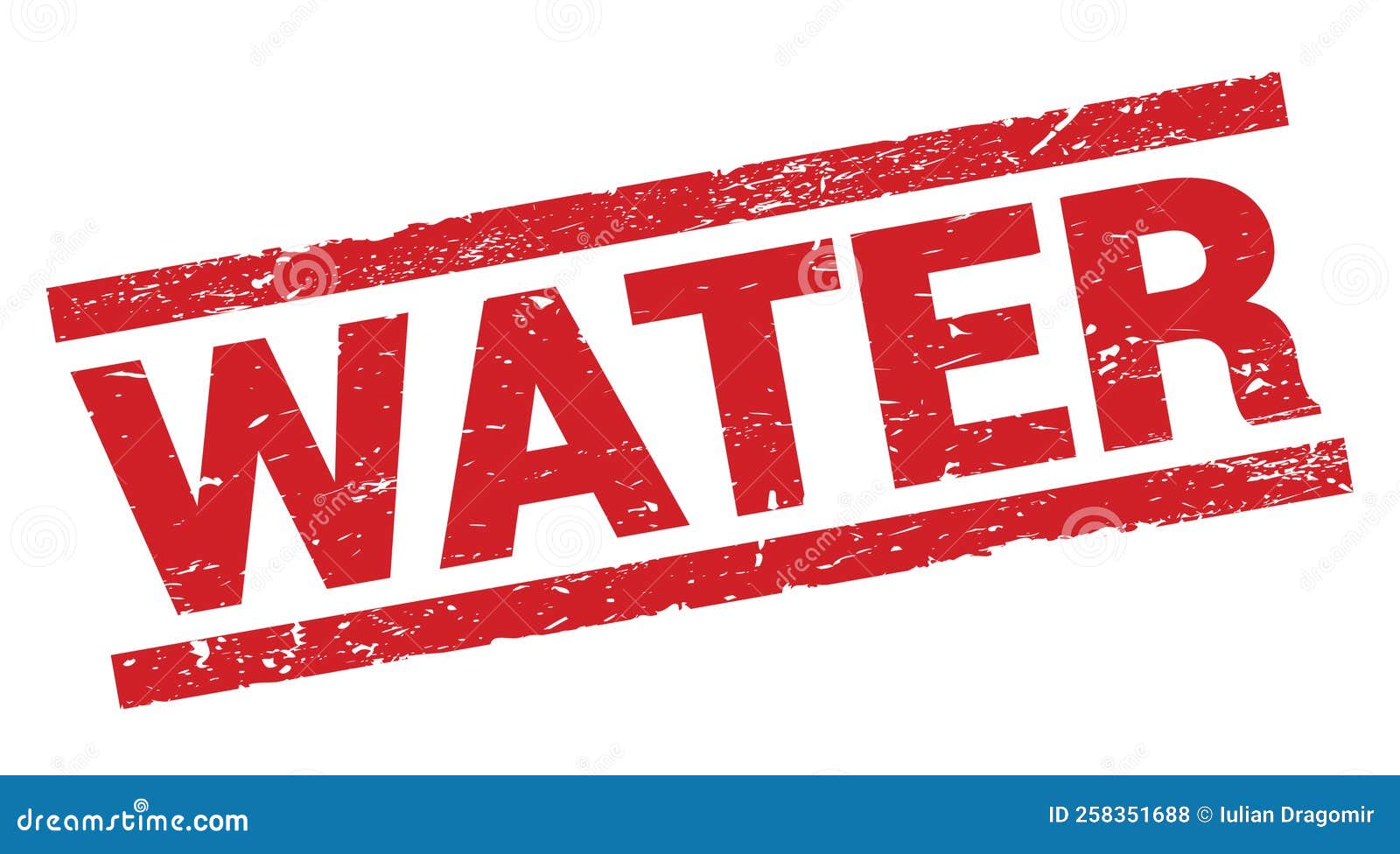 WATER Text on Red Rectangle Stamp Sign Stock Illustration ...