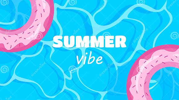 Water Texture, Pool with Inflatable Rings Summer Vibe Stock Vector ...