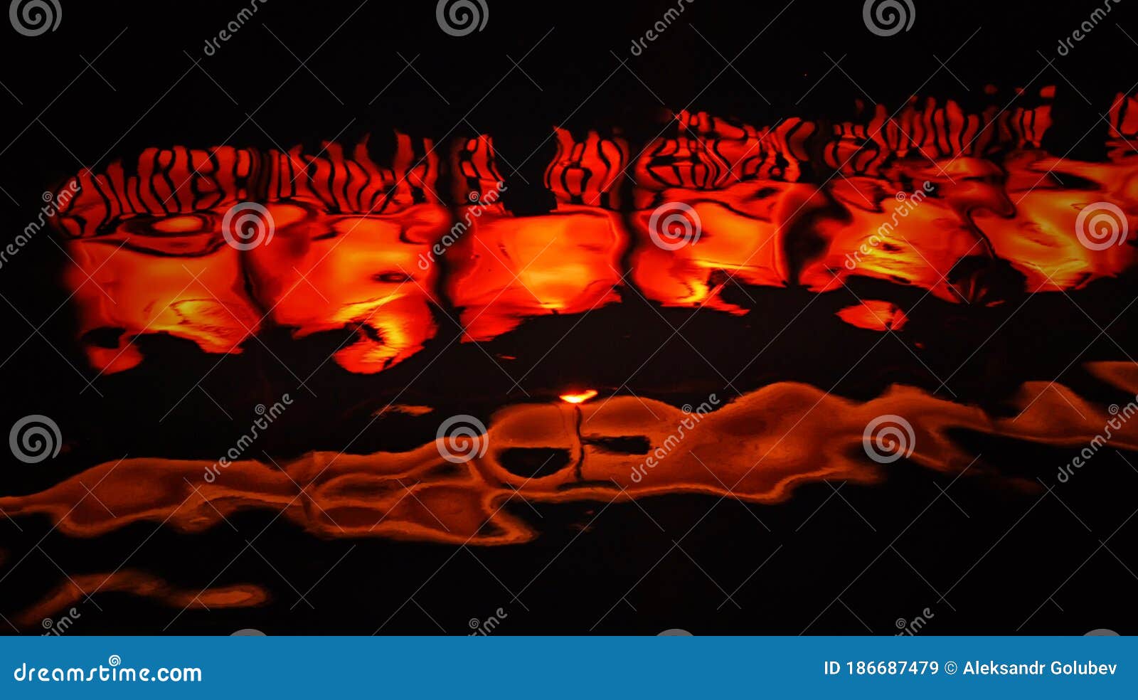 Water Texture with Color Reflection on a Black Background Stock Image ...