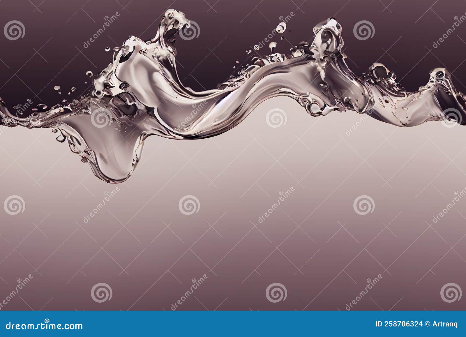Water Texture with a Flowing Liquid and Splashes and Droplets ...