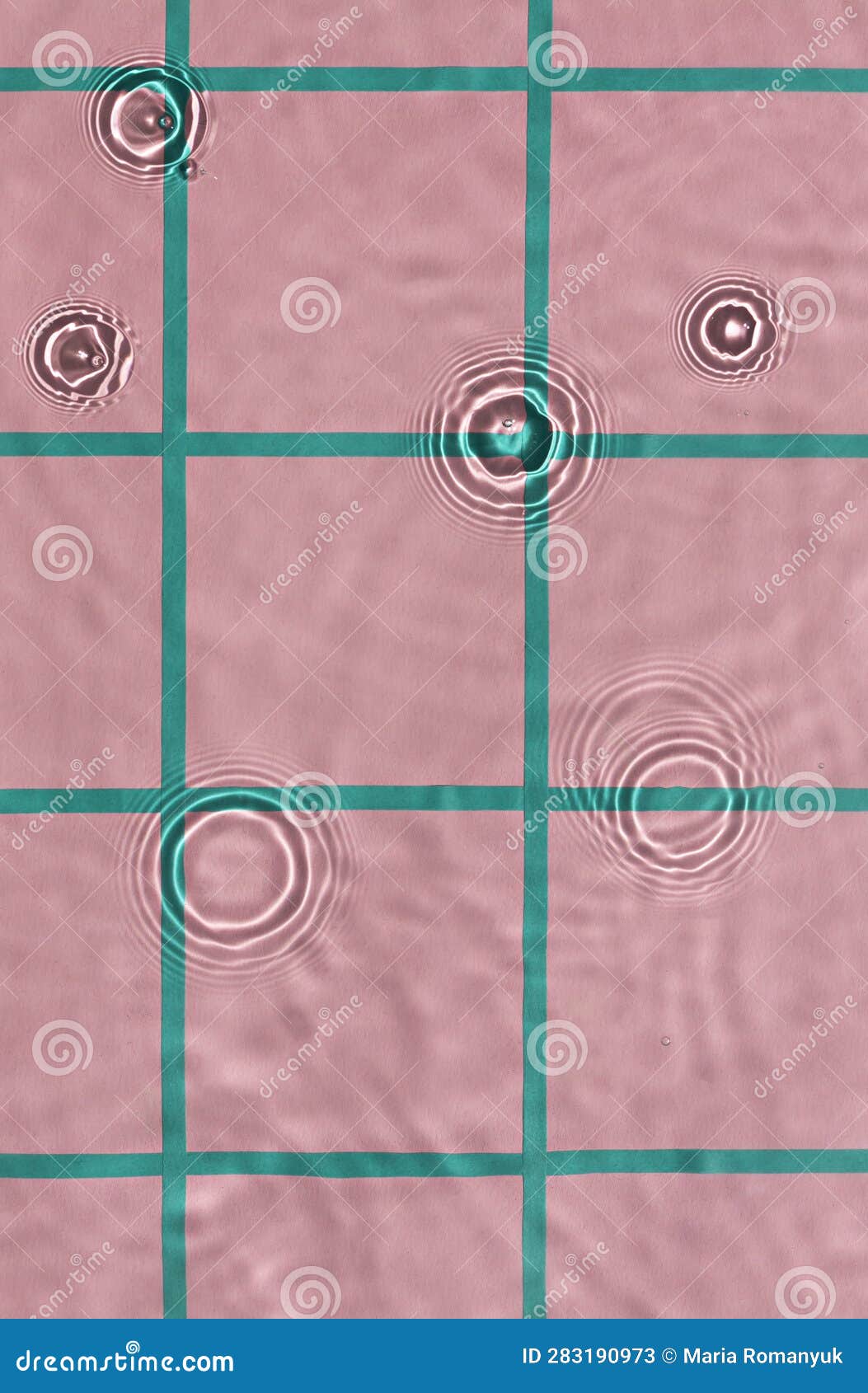 Water Texture on Pink Checkered Pattern Background. Stock Image - Image ...