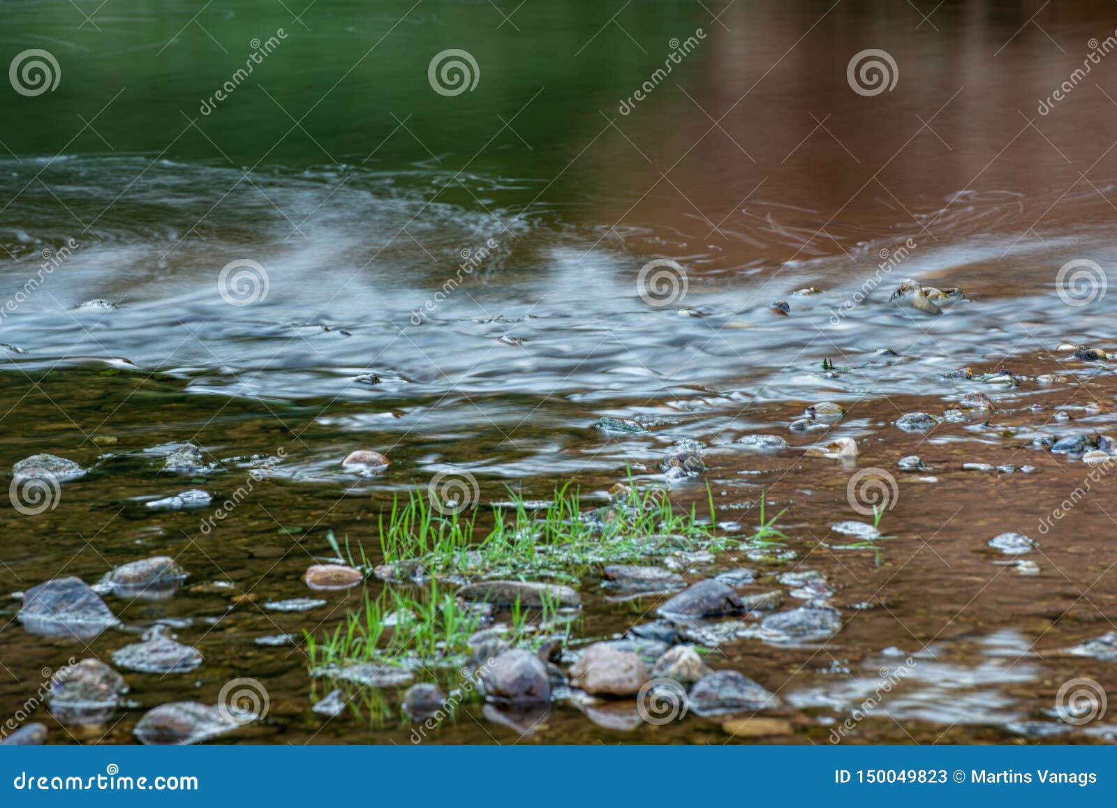 Water Texture with Reflections and Rocks on the Bottom of Stream Stock ...