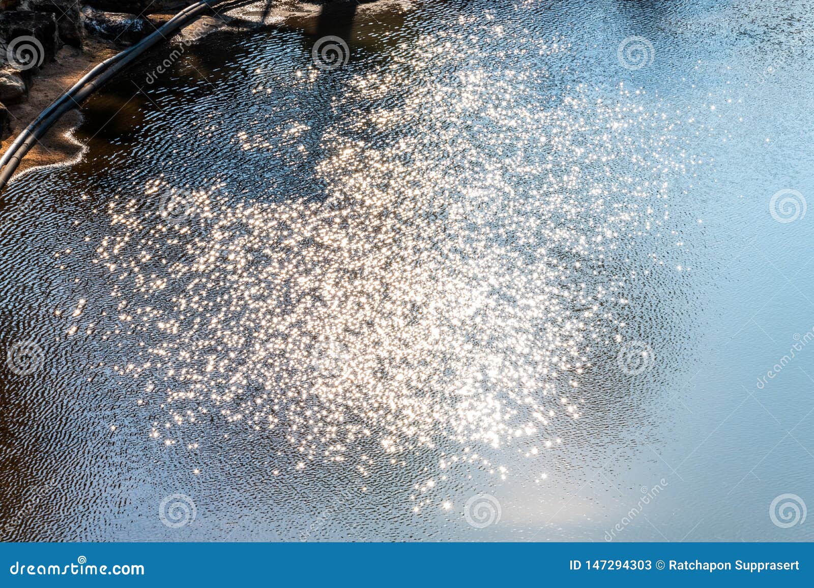 Water Texture with Solar Reflecting Pool Stock Image - Image of ...
