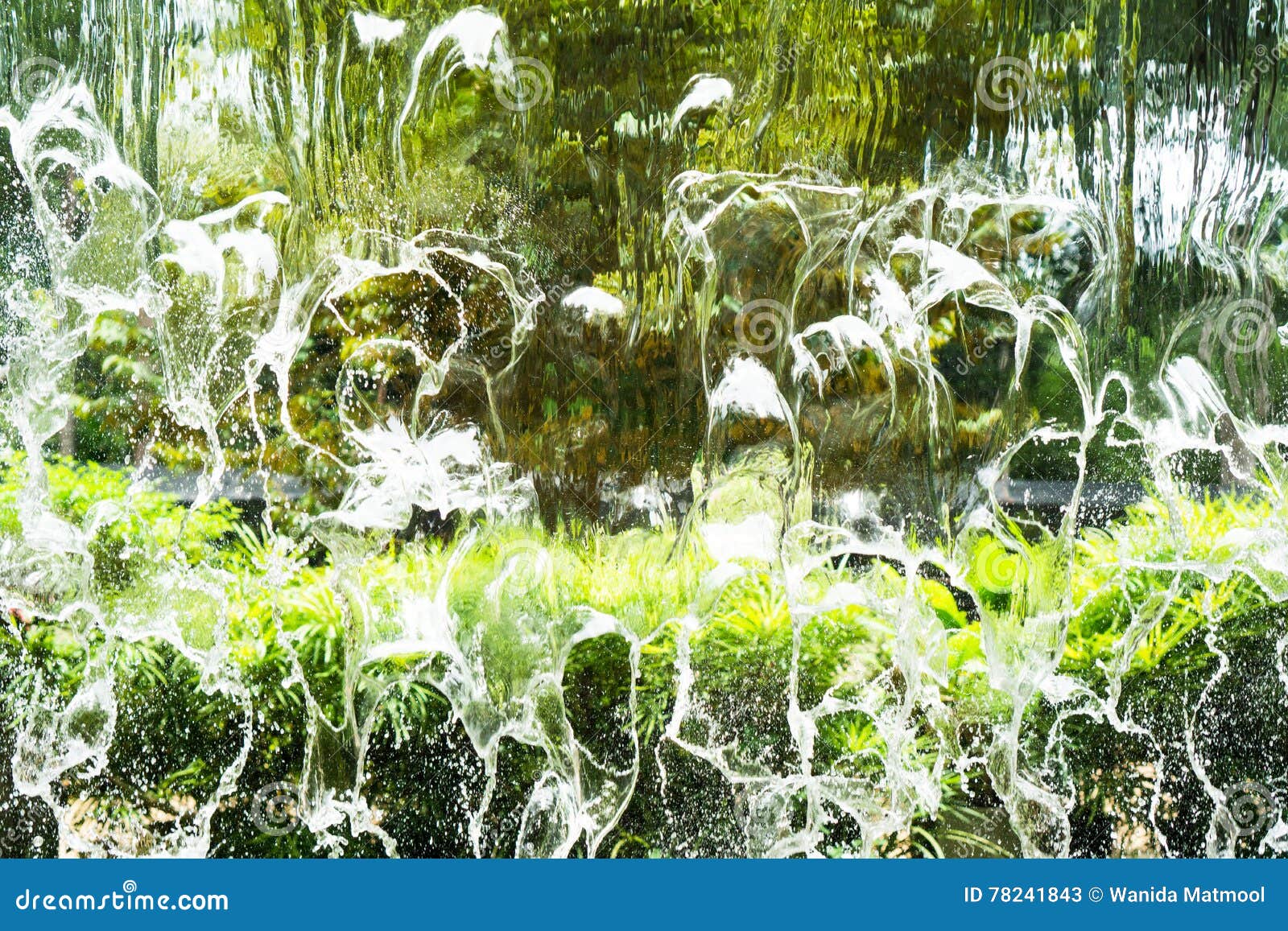 Water Texture of Waterfall with Blur Background in Green Color from ...
