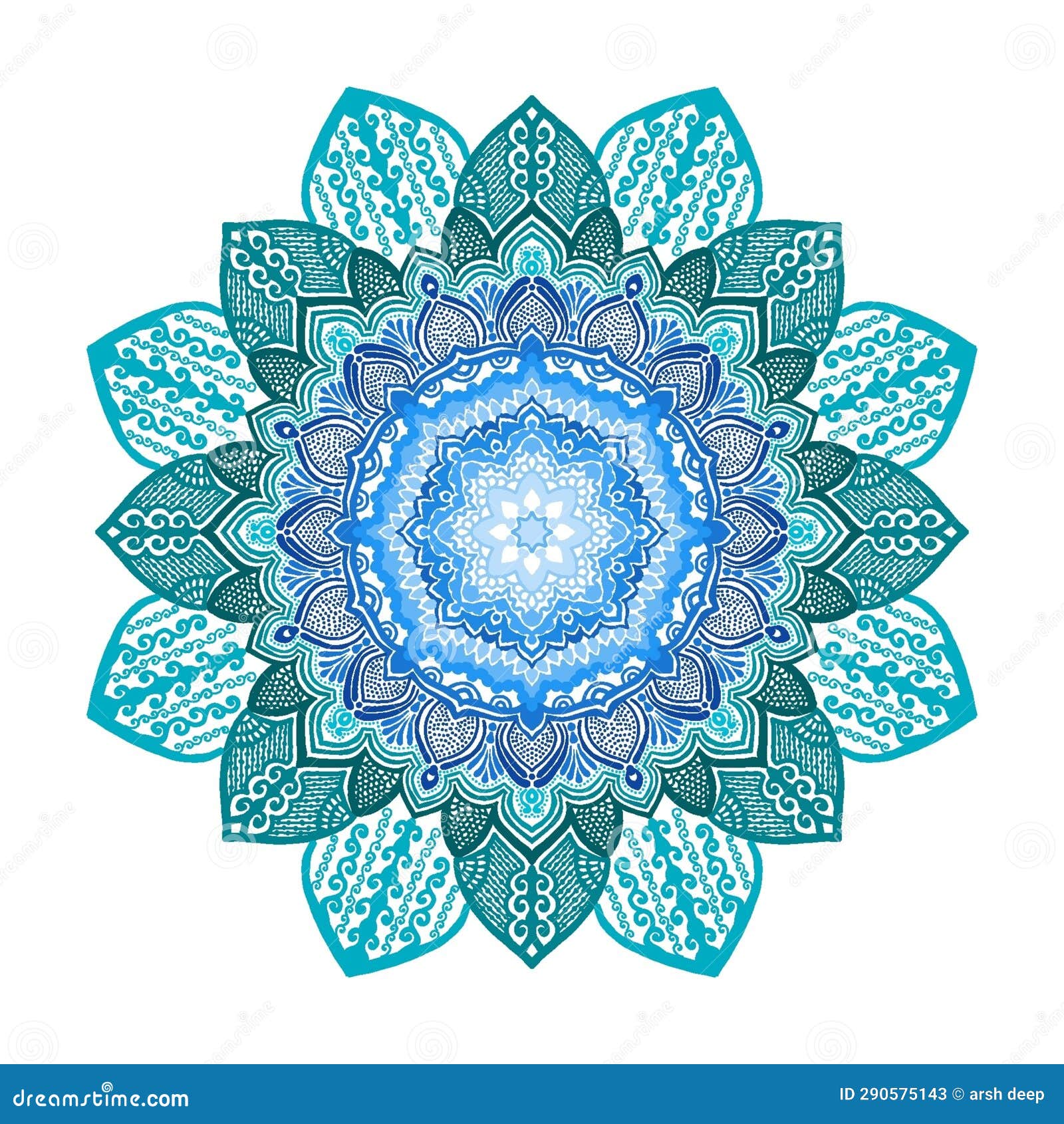 Water Theme Mandala with Ethnic Decorative Elements Stock Image - Image ...