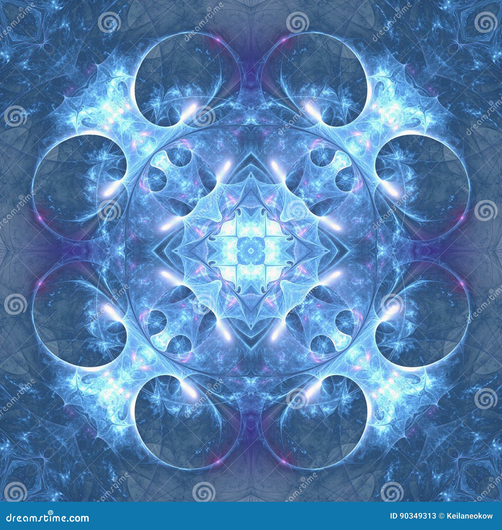 Water Themed Fractal Mandala Stock Illustration - Illustration of ...