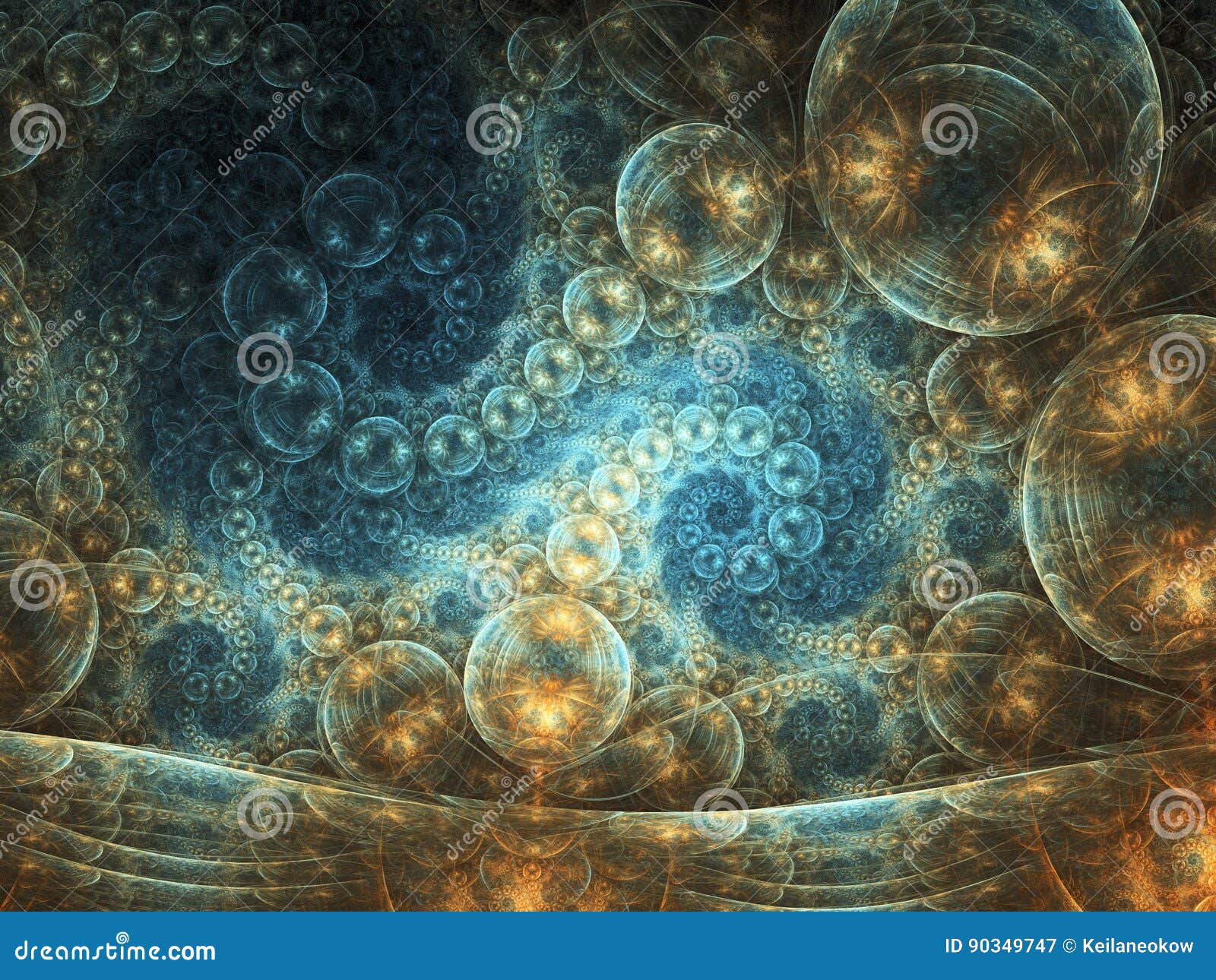 Water themed fractal waves stock illustration. Illustration of blue ...
