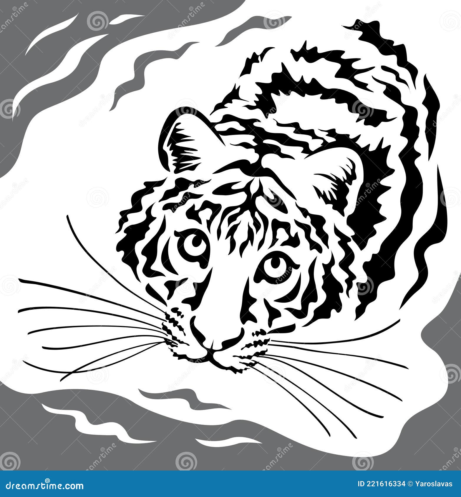 Water tiger stock vector. Illustration of element, nature - 221616334