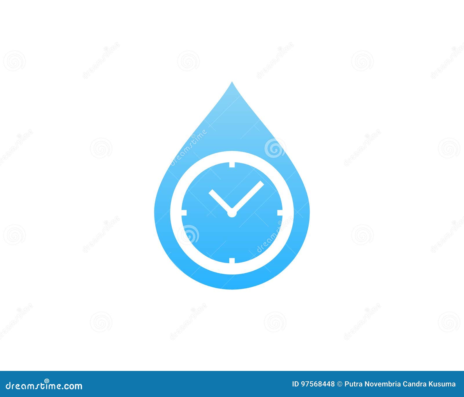 Water Time Icon Logo Design Element Stock Vector - Illustration of hour ...