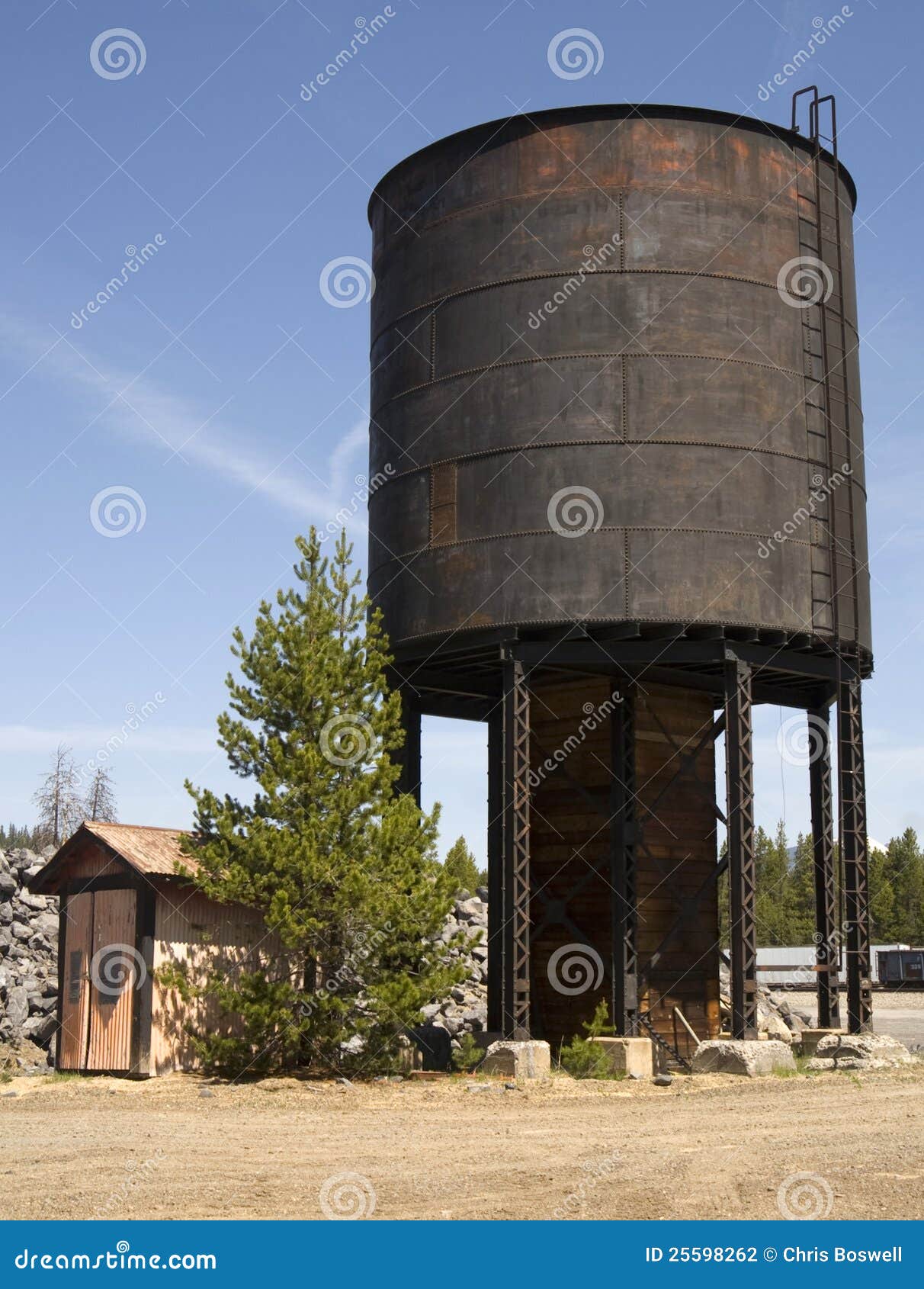 Rusty Water Tower Rural Countryside Construction Stock Photo - Image of ...