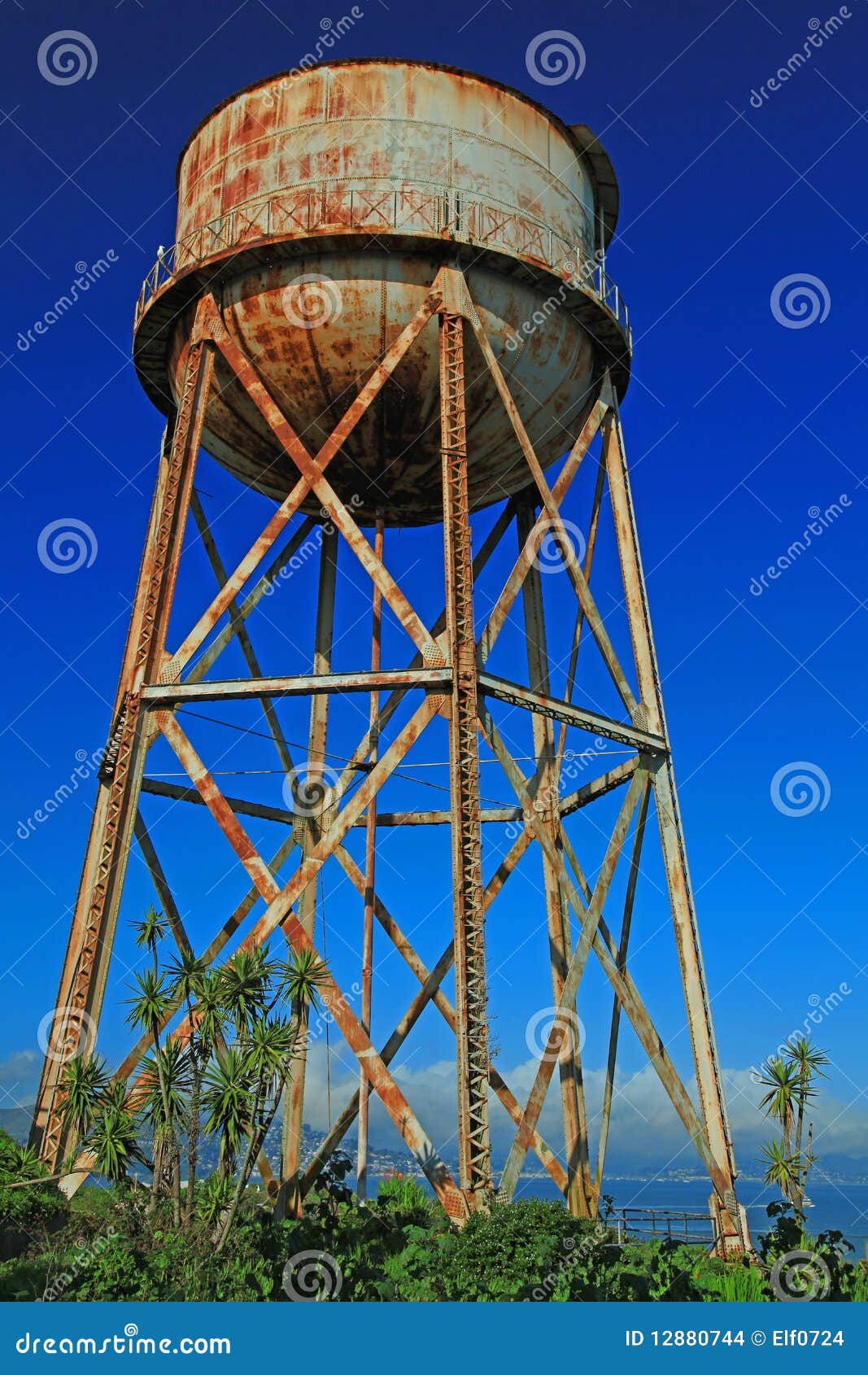 Water Tower of Alcatraz Island Stock Photo - Image of prison, iron ...
