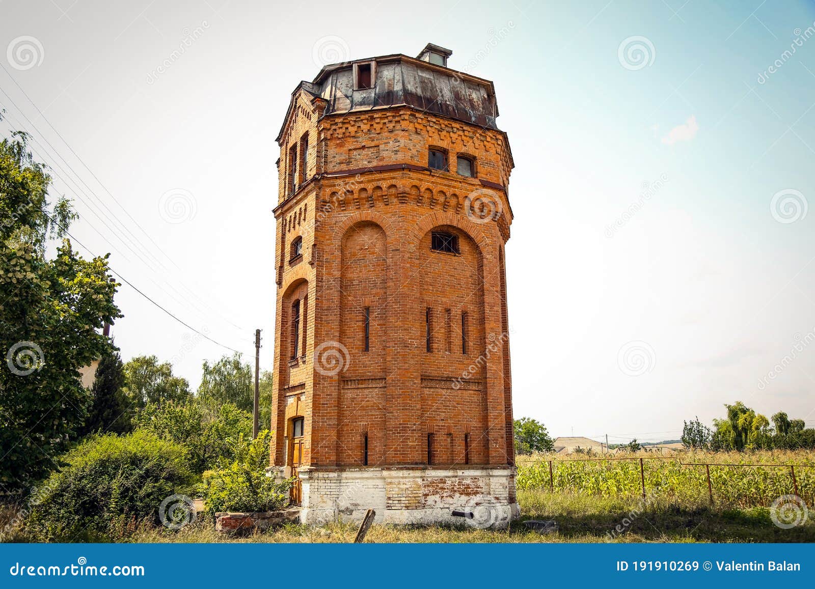 Water Tower from Bricks at Old European City Stock Image - Image of ...