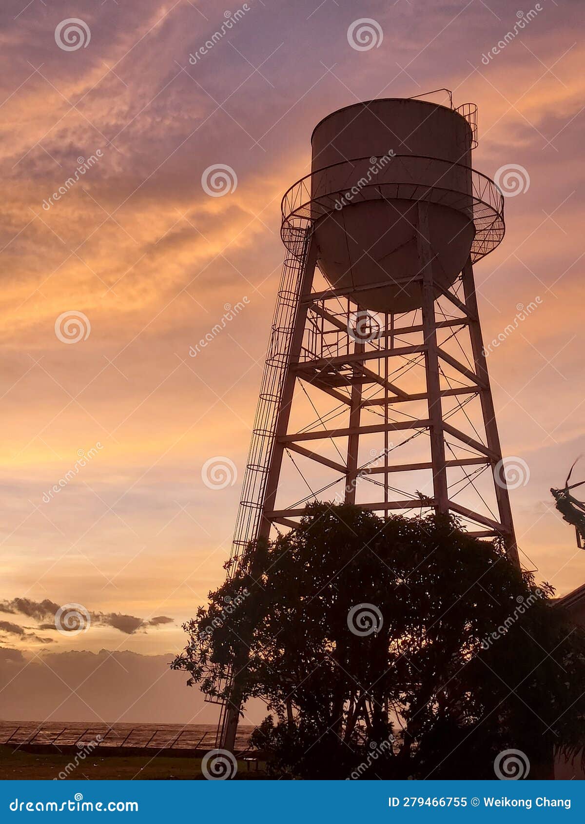 Water Tower at Cavite Philippines at Evening Stock Image - Image of ...