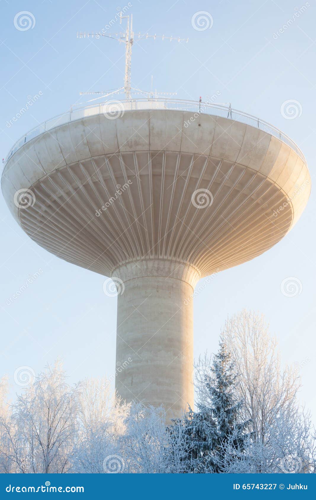 Water Tower in Cold Winter Weather Stock Image - Image of storage ...