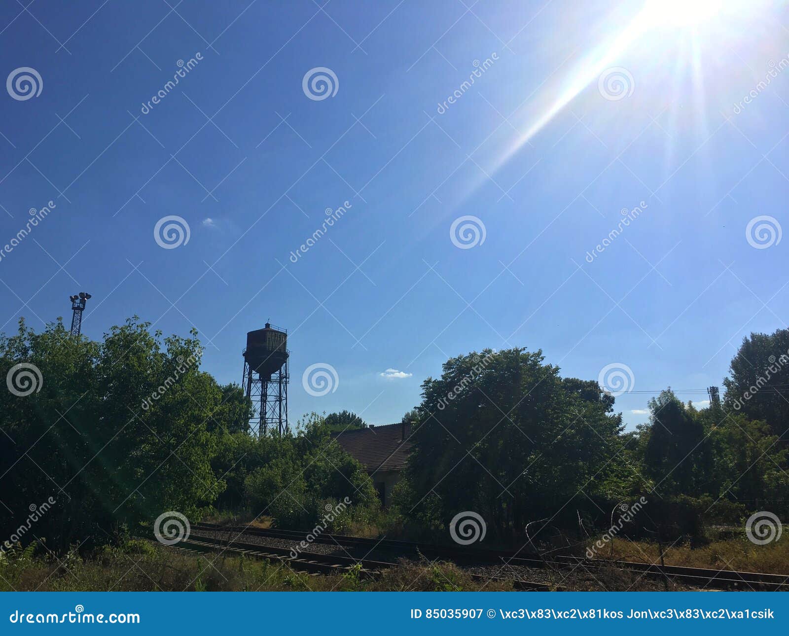 Water Tower from the Distance Stock Image - Image of tower, water: 85035907