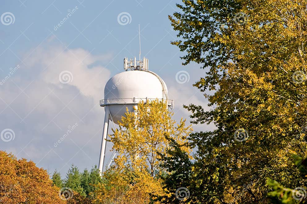 Water tower in the fall stock photo. Image of natural - 7337450