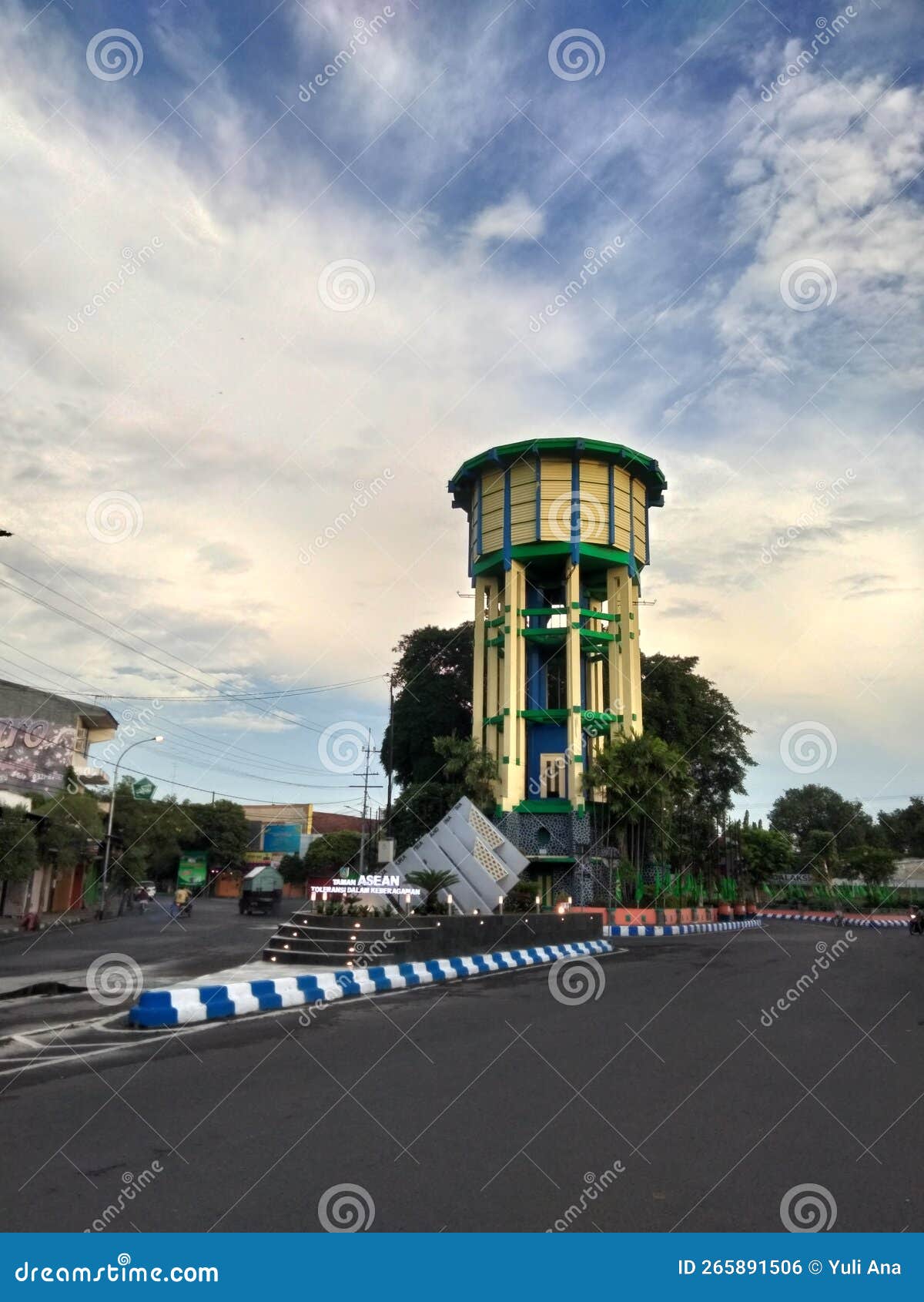 Water tower in green stock photo. Image of skyscraper - 265891506