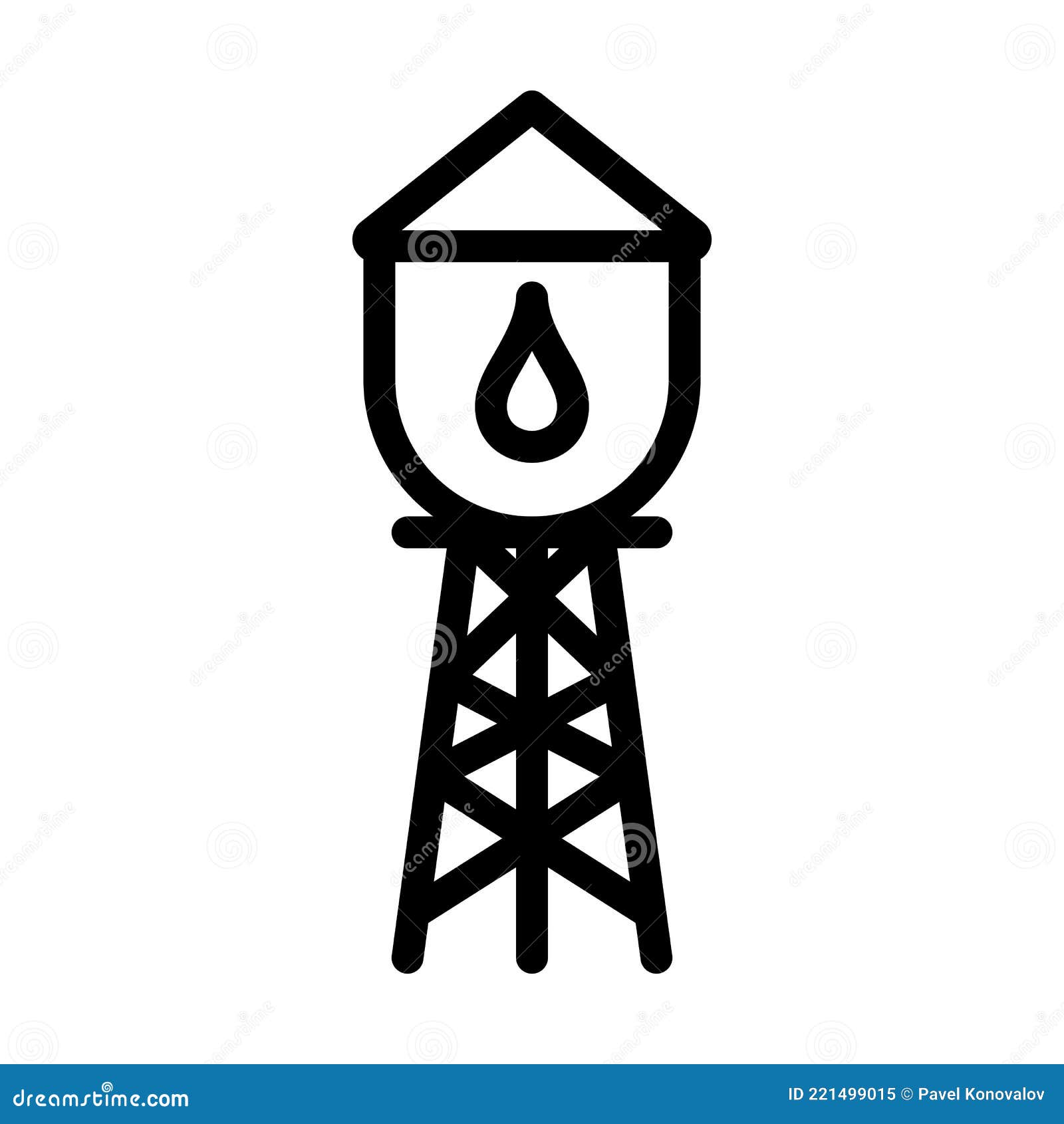 Water Tower Icon stock vector. Illustration of potable - 221499015