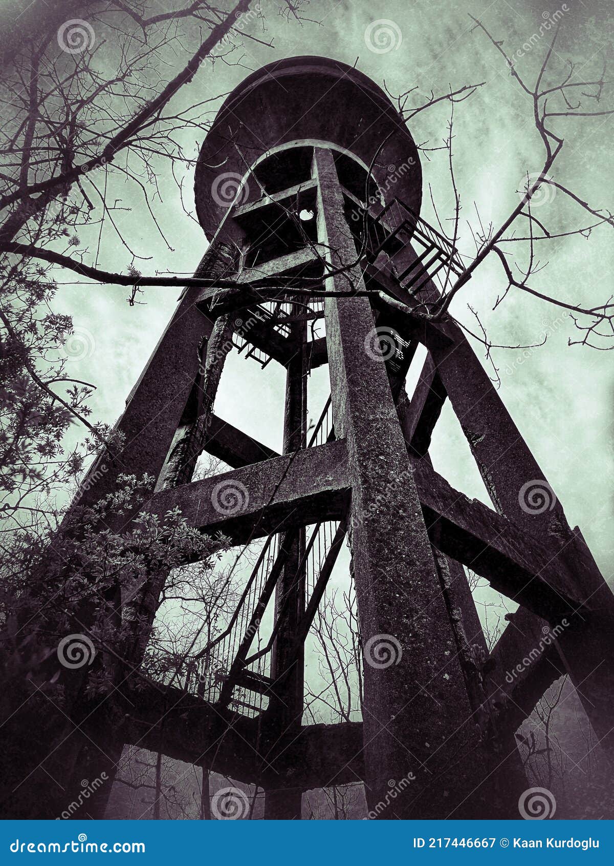 Scary water tower stock image. Image of apocalyptic - 217446667