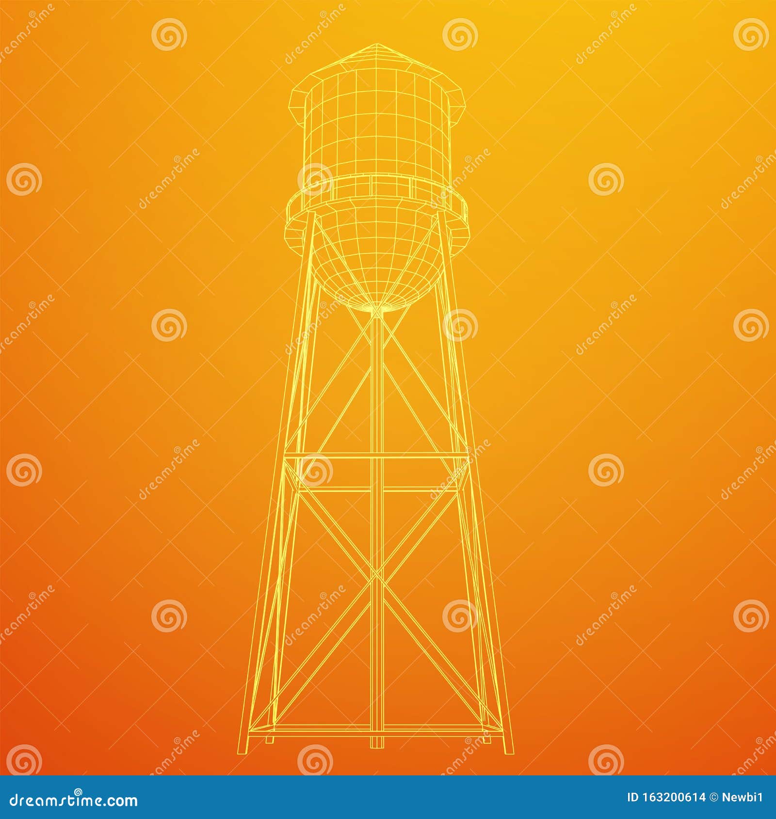Water Tower. Industrial Construction Vector Stock Vector - Illustration ...