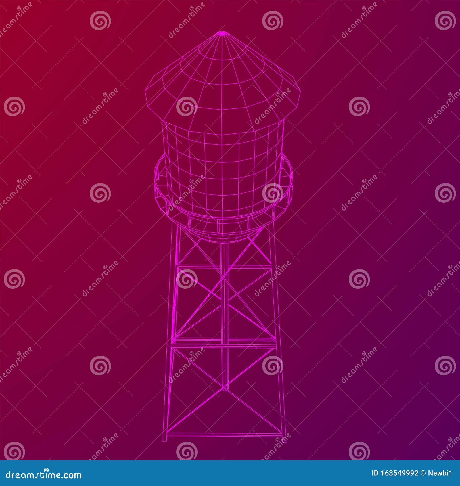 Water Tower. Industrial Construction Vector Stock Vector - Illustration ...