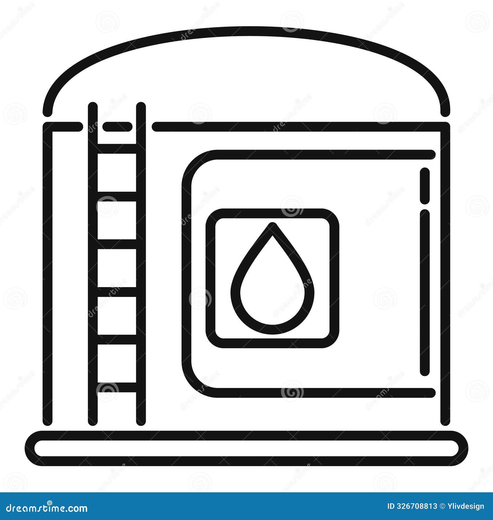 Water Tower with Ladder Storing Liquid for City Needs Stock ...