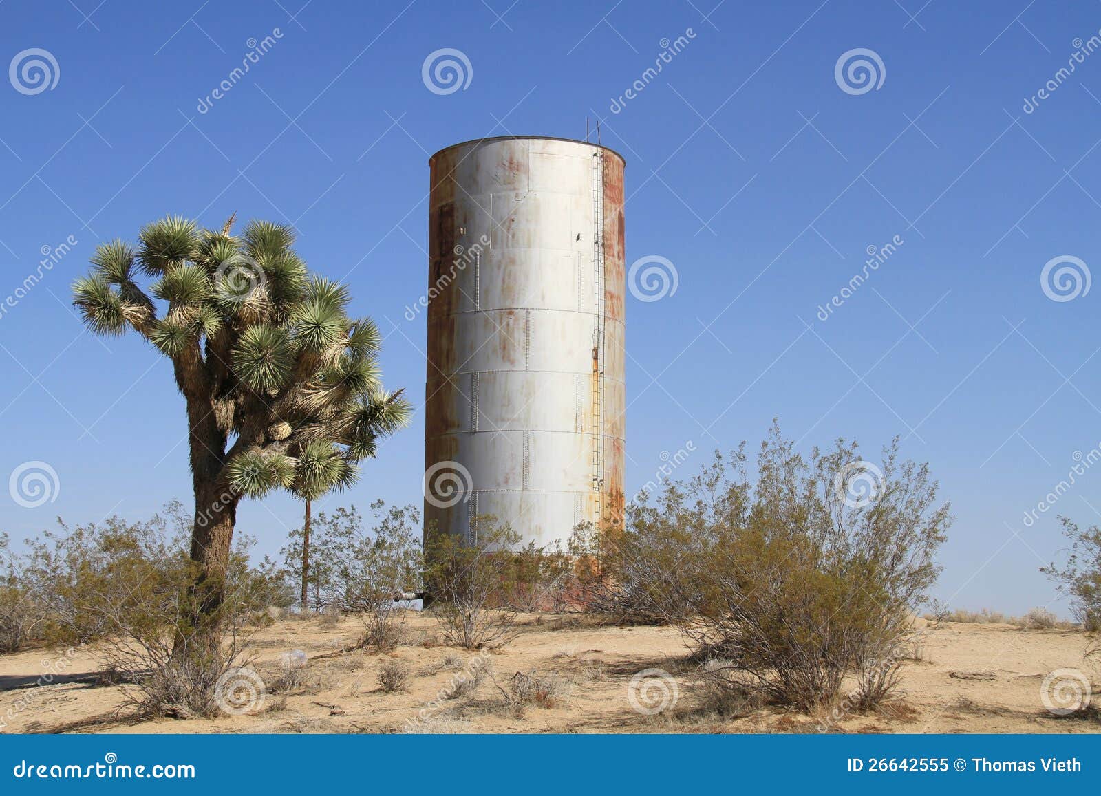 USA, California: Water Tower in the Mojave Desert Stock Image - Image ...