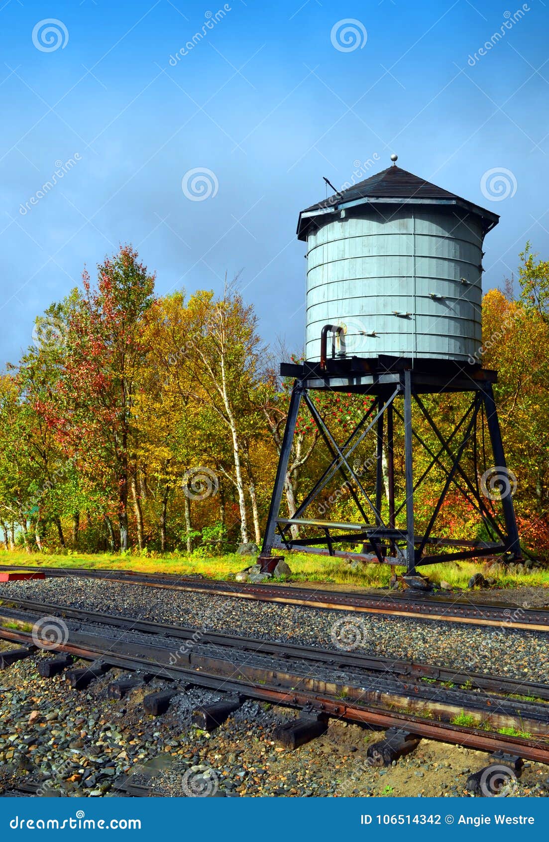 Water Tower Next To Train Tracks Stock Photo - Image of washington ...