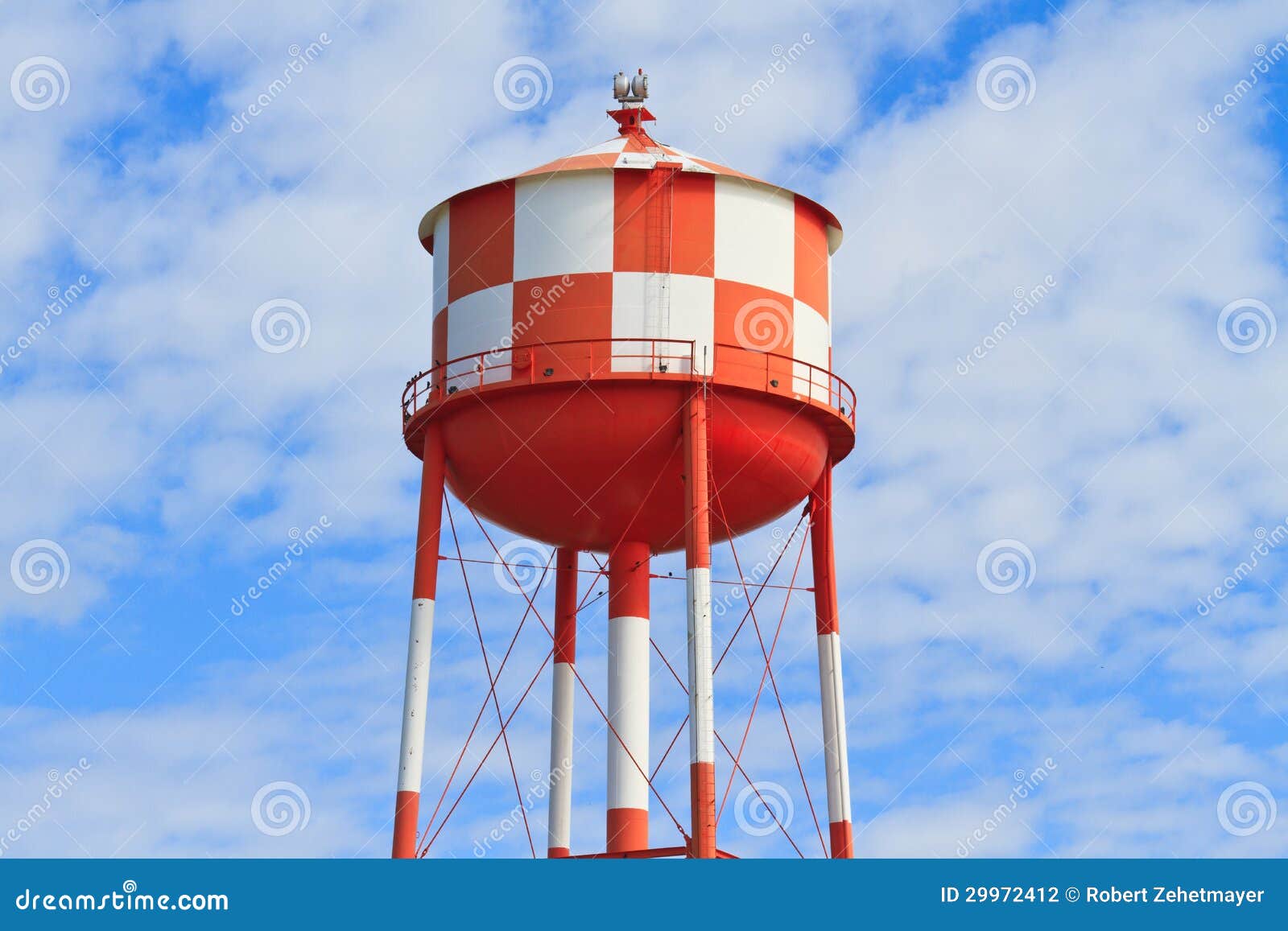 Water Tower with Red and White Stripes Stock Photo - Image of industry ...