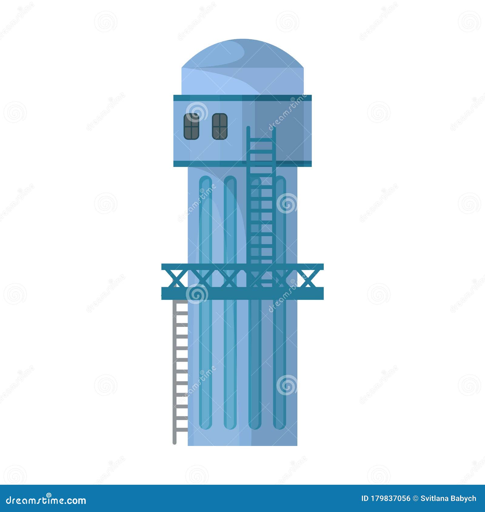 Water Tower Vector Icon.Cartoon Vector Icon Isolated on White ...