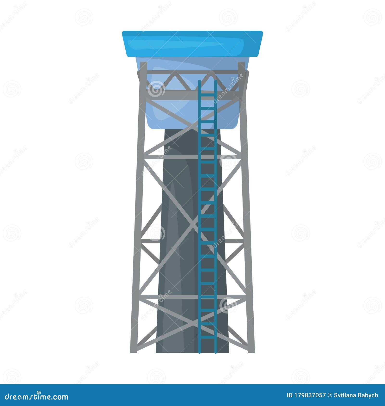 Water Tower Vector Icon.Cartoon Vector Icon Isolated on White ...