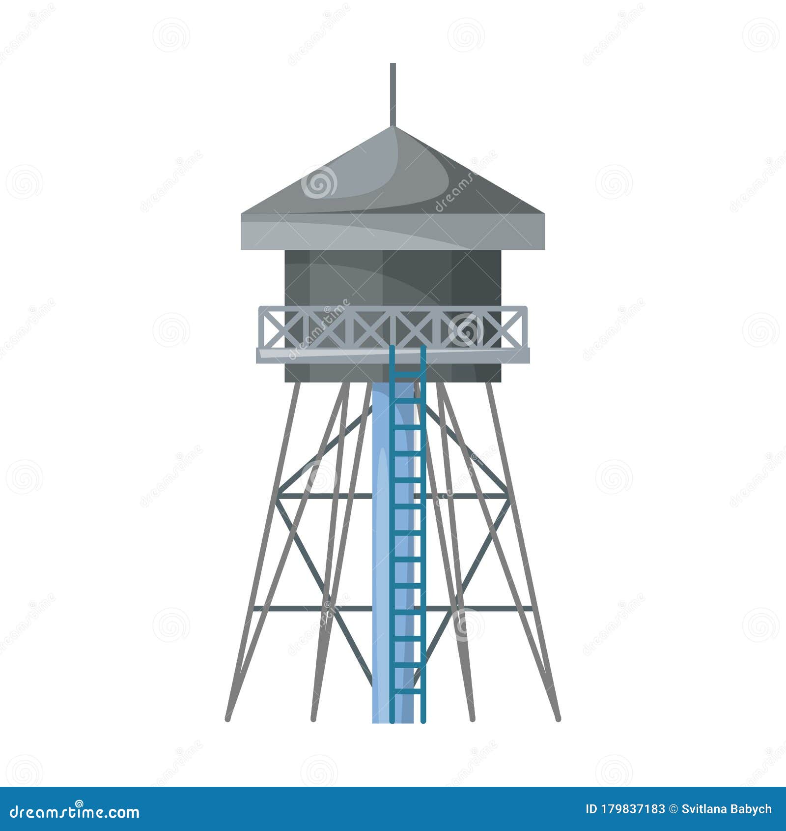 Water Tower Vector Icon.Cartoon Vector Icon Isolated on White ...