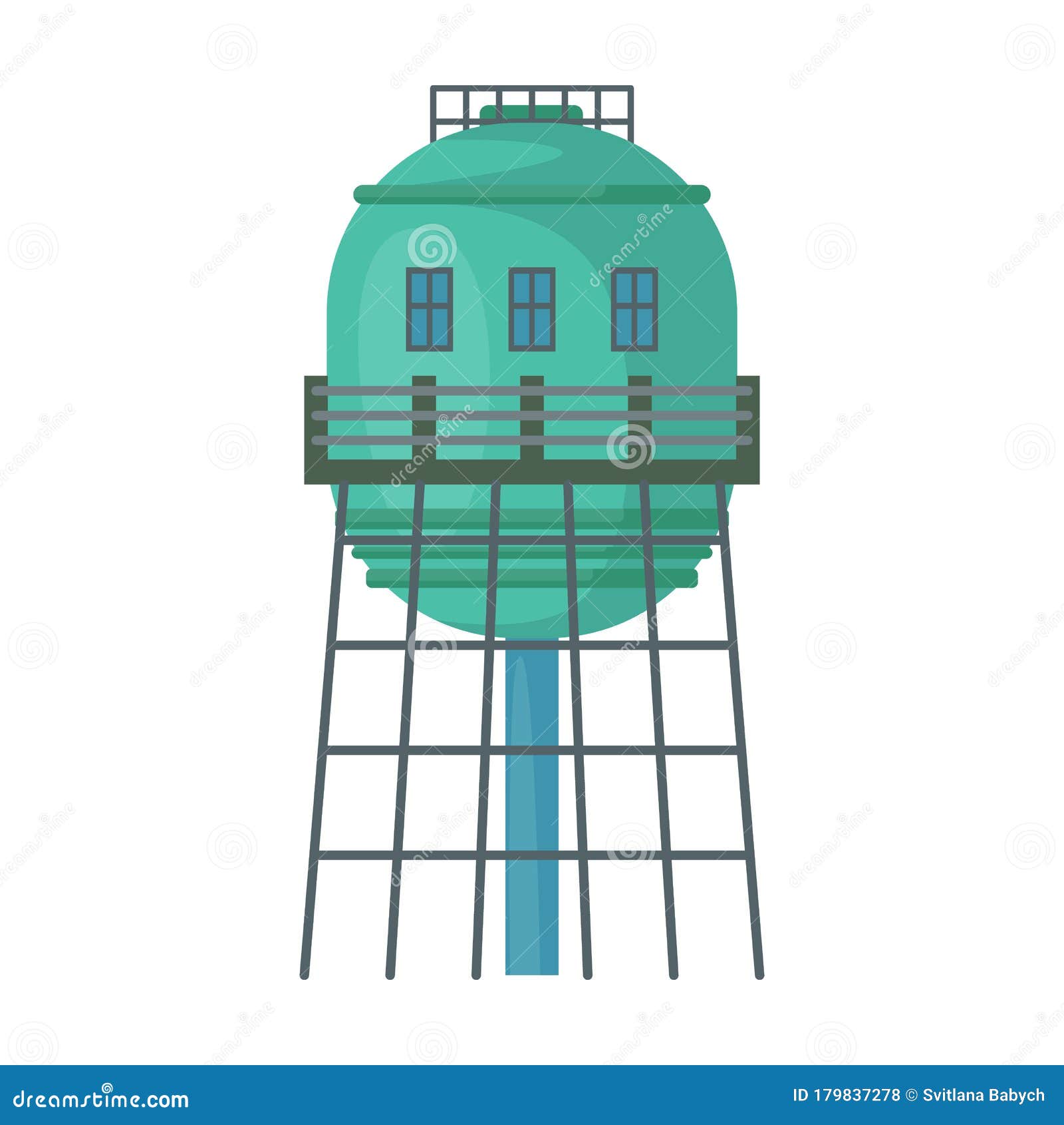 Water Tower Vector Icon.Cartoon Vector Icon Isolated on White ...