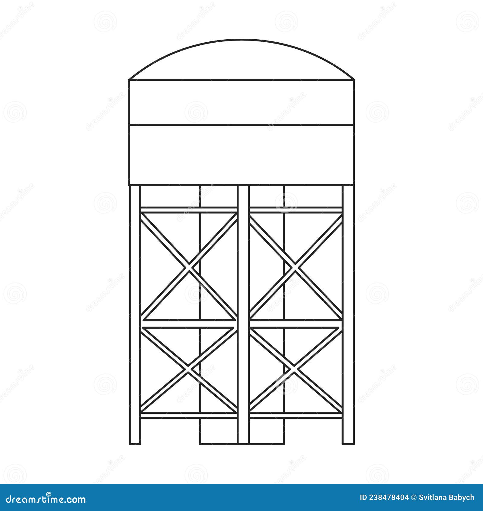 Water Tower Vector Icon.Outline Vector Icon Isolated on White ...