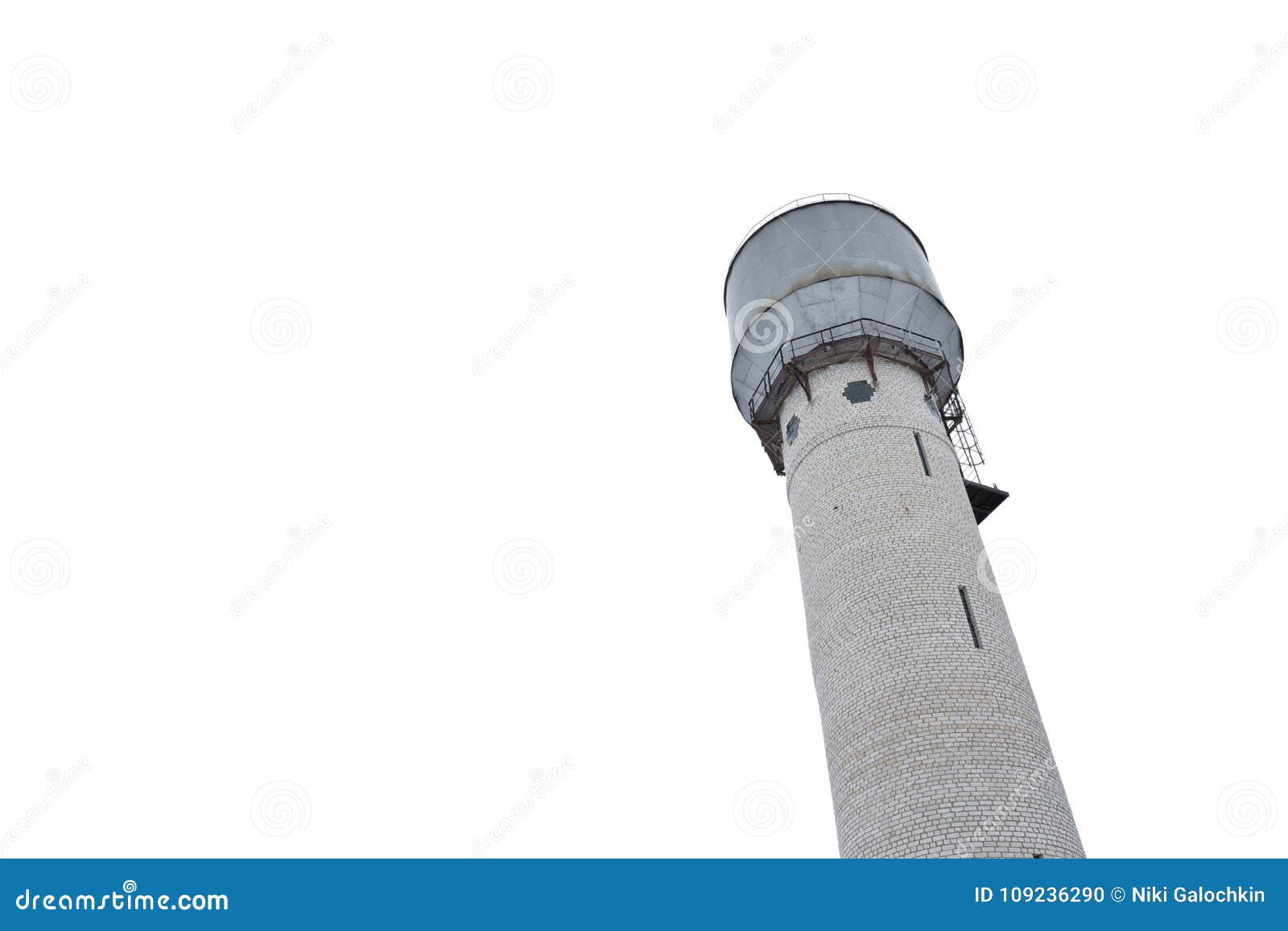 Water Tower in the Winter Morning in a Empty Space Stock Photo - Image ...