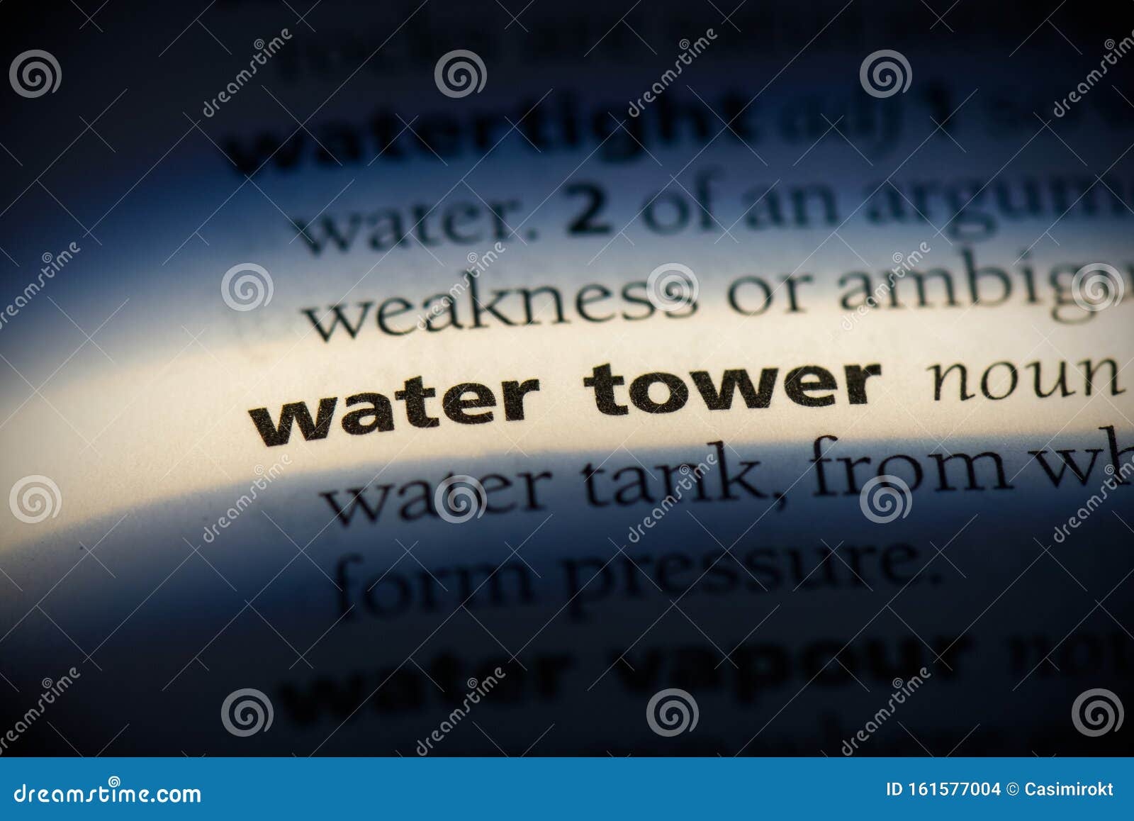 Water tower stock photo. Image of thesaurus, paper, meaning - 161577004