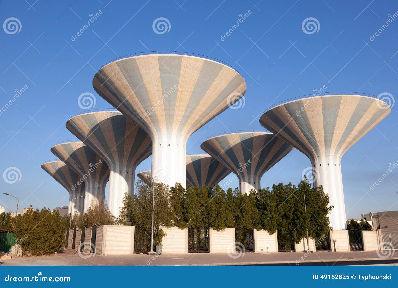 Water towers in Kuwait stock image. Image of exterior - 49152825