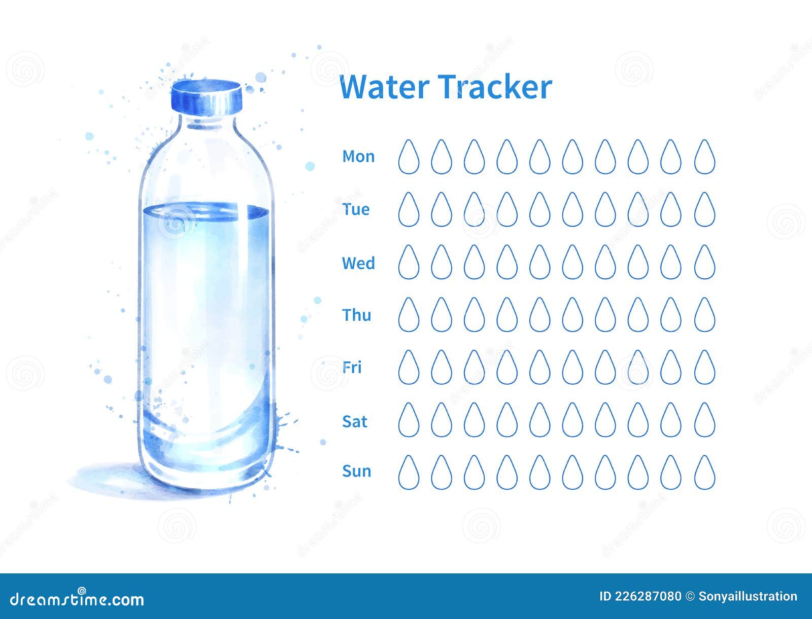 Water Tracker. Hydration Tracker Bullet Journal Printable. Weekly ...