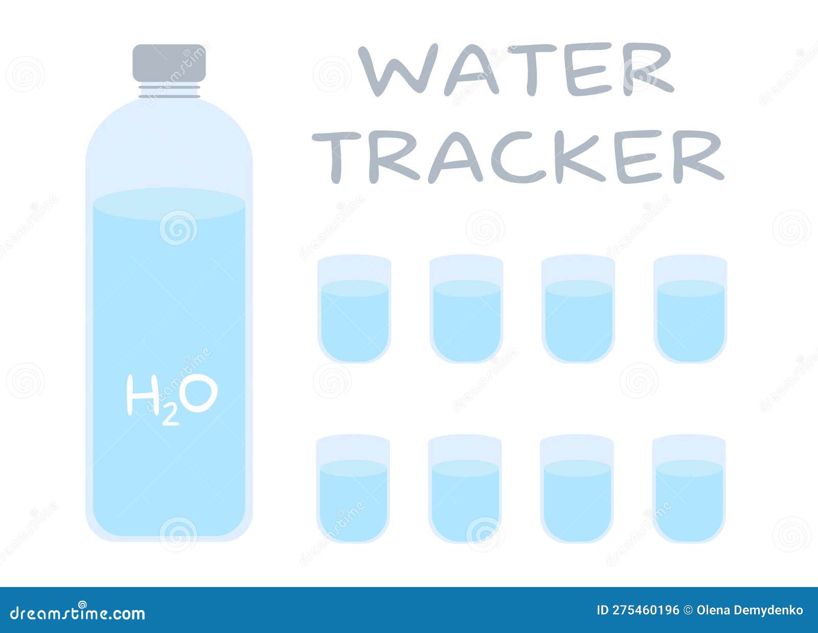 Water Tracker. Drinking Water Checklist. Water Tracker with Bottle and ...
