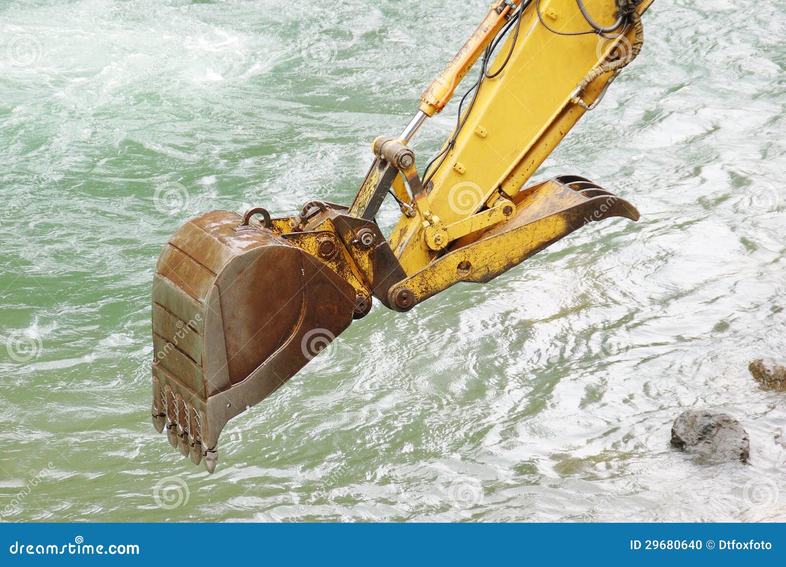 Water Trackhoe stock photo. Image of ladder, water, filling - 29680640