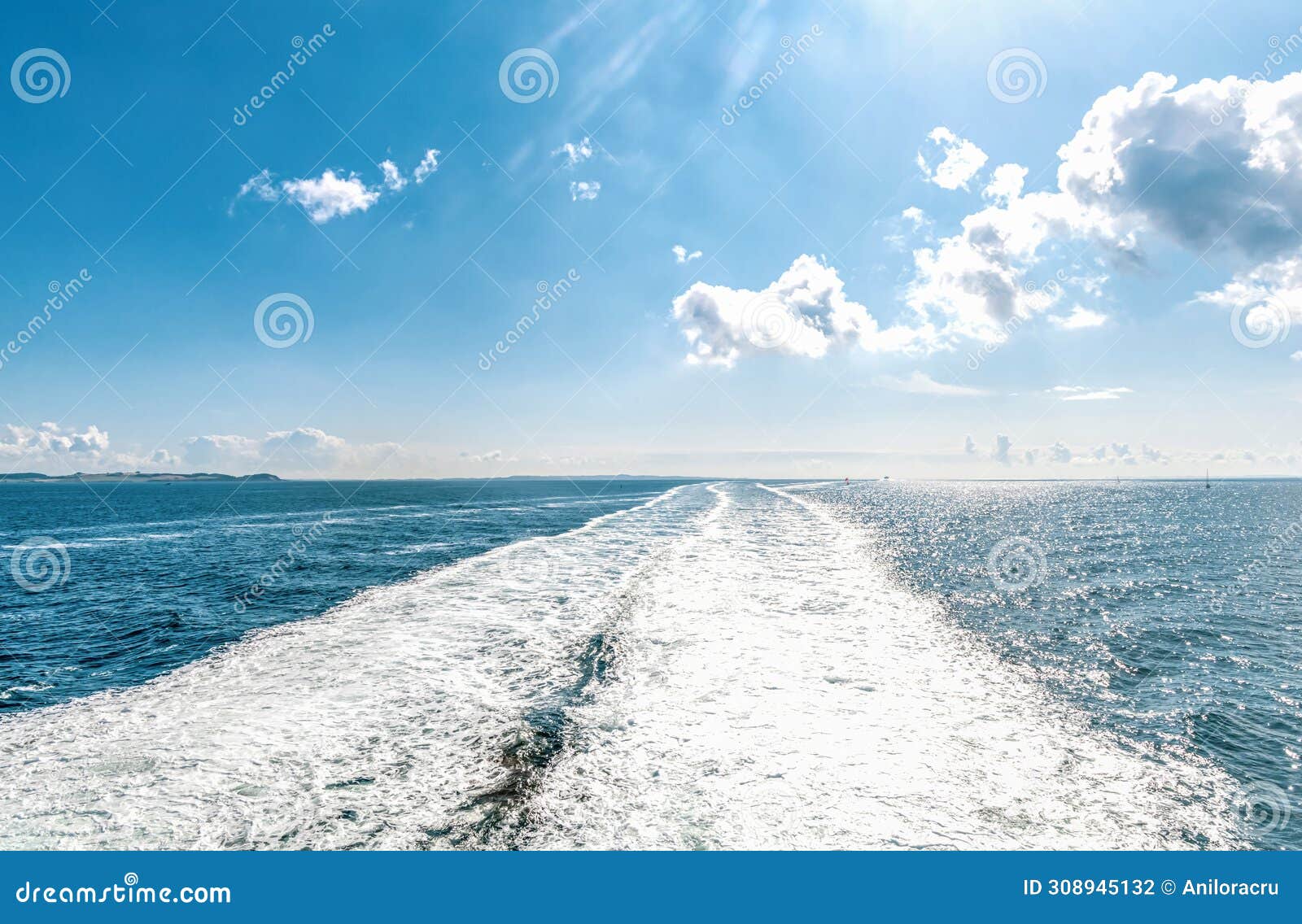 Water Trail Behind Cruise Ship. Stock Photo - Image of summer, movement ...