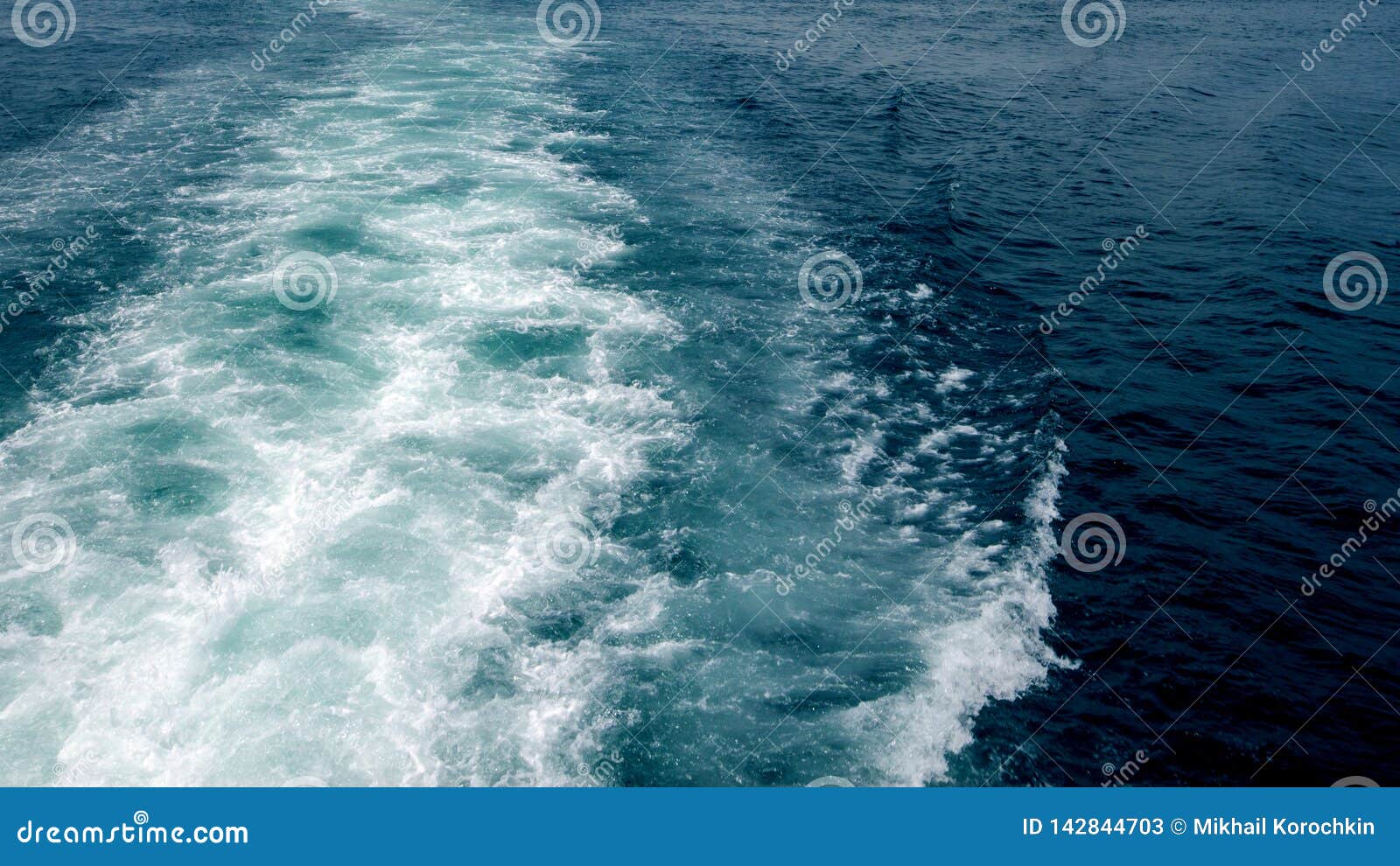 Water Trail Foaming on Sea Surface Behind Boat Stock Image - Image of ...