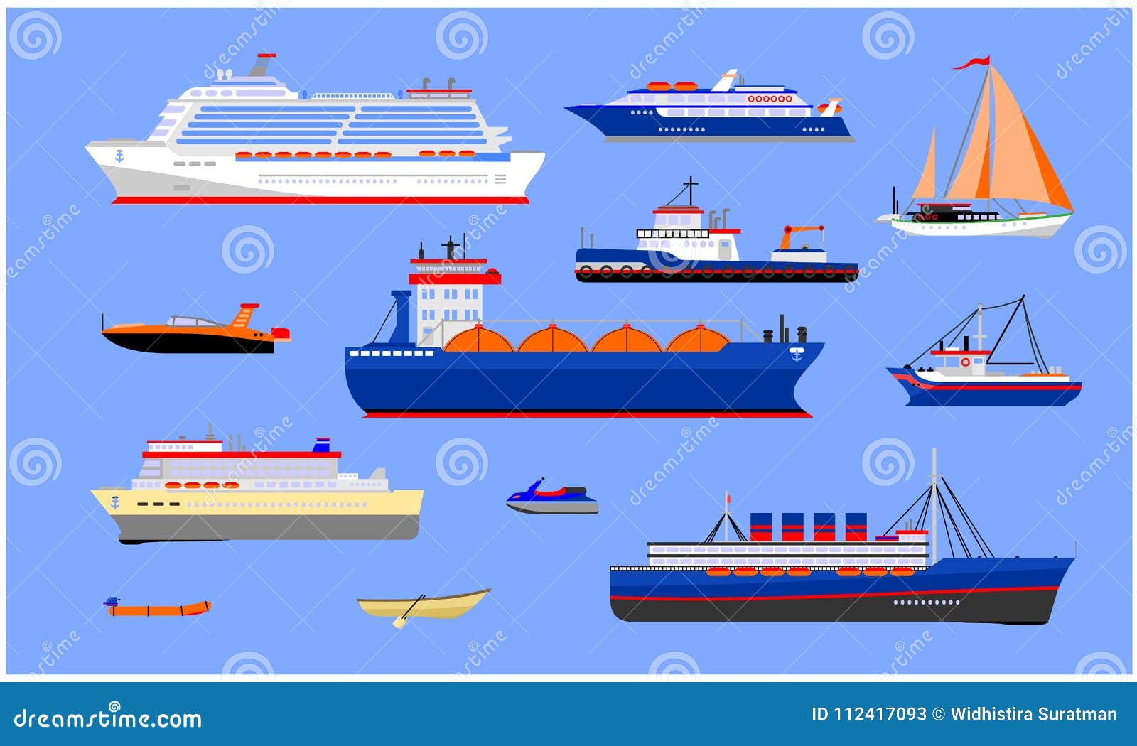 Water Transport Illustration Stock Vector - Illustration of cartoon ...