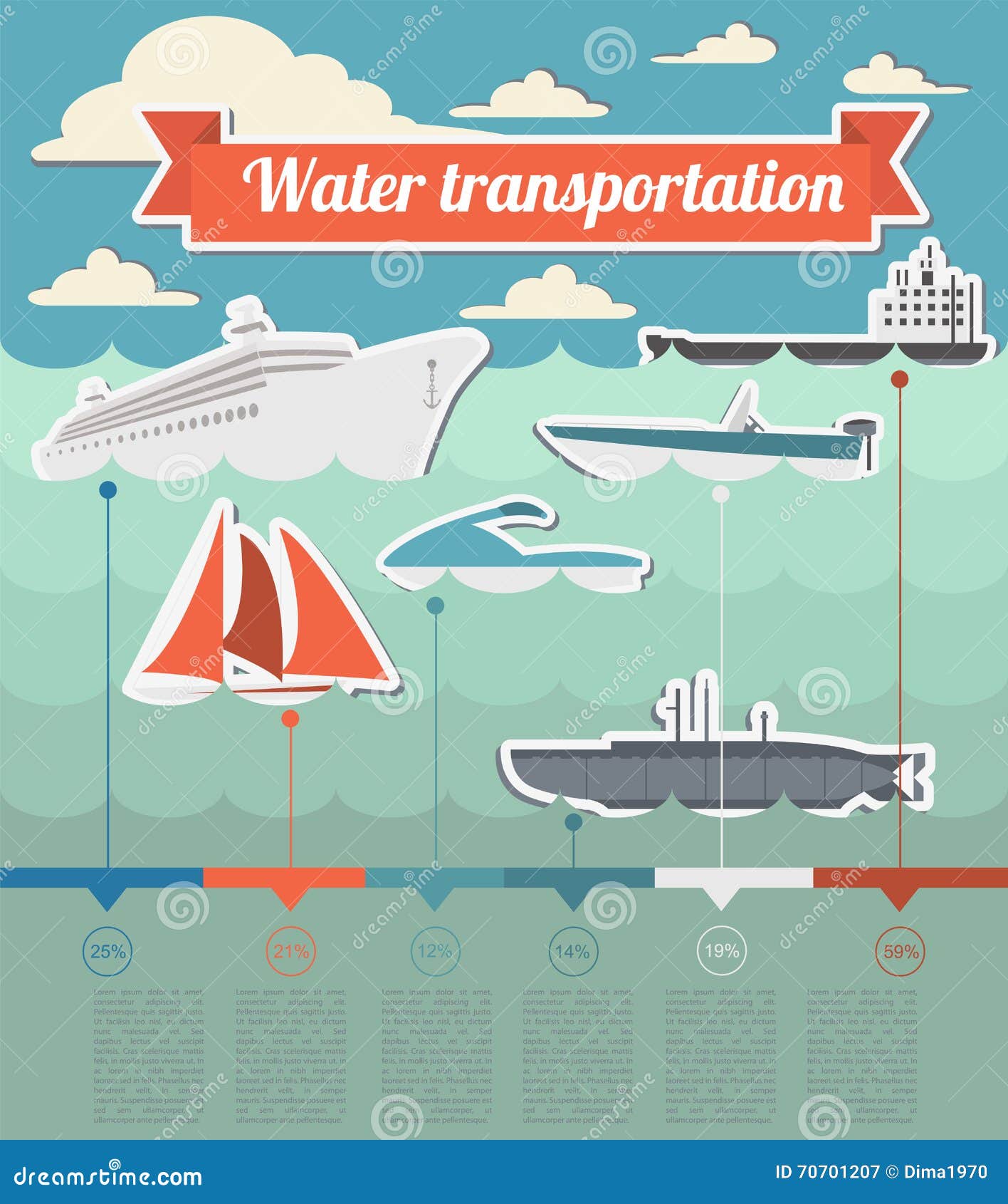Water Transport Infographics Elements. Nautical Stock Vector ...
