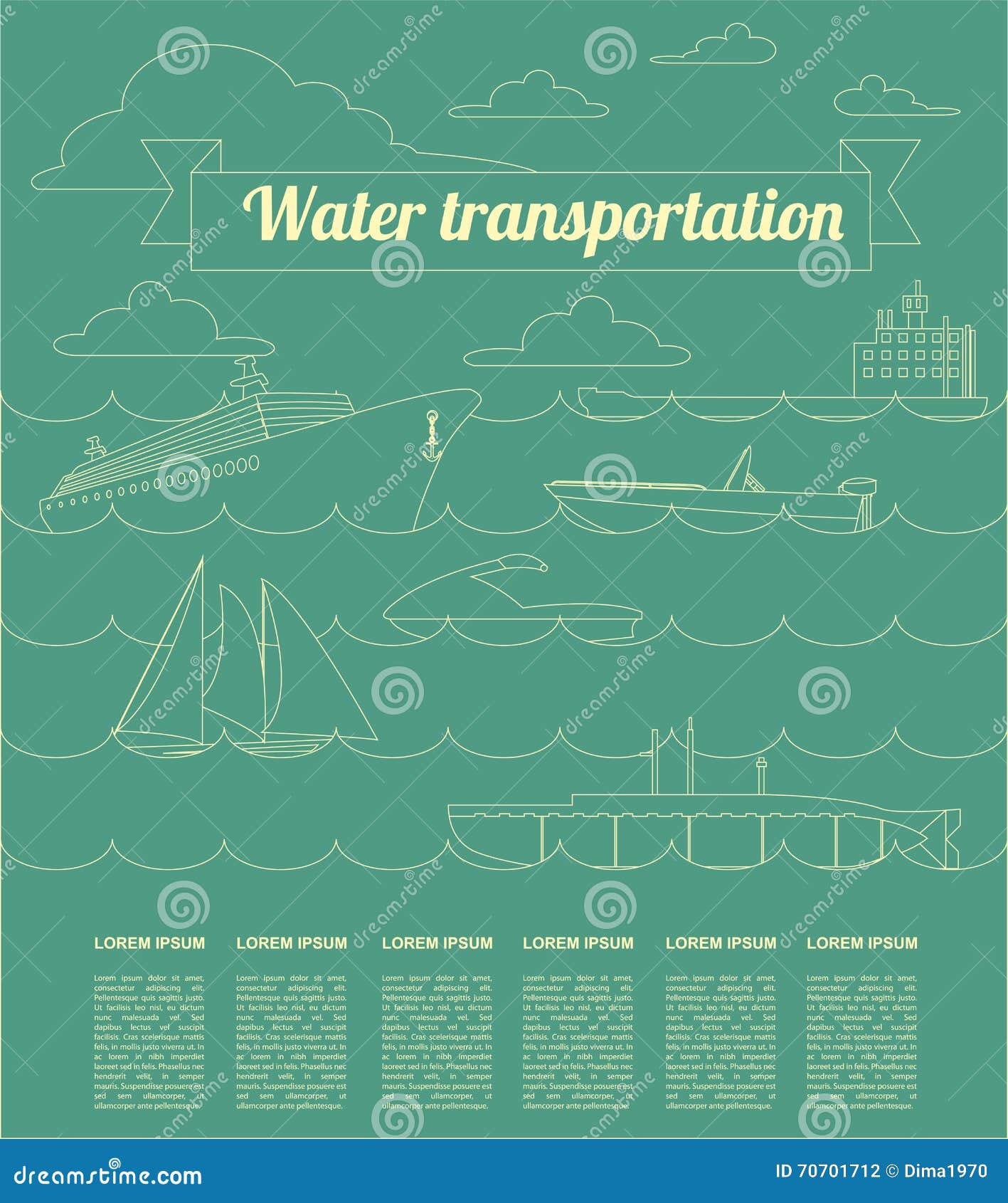 Water Transport Infographics Elements. Nautical Stock Vector ...