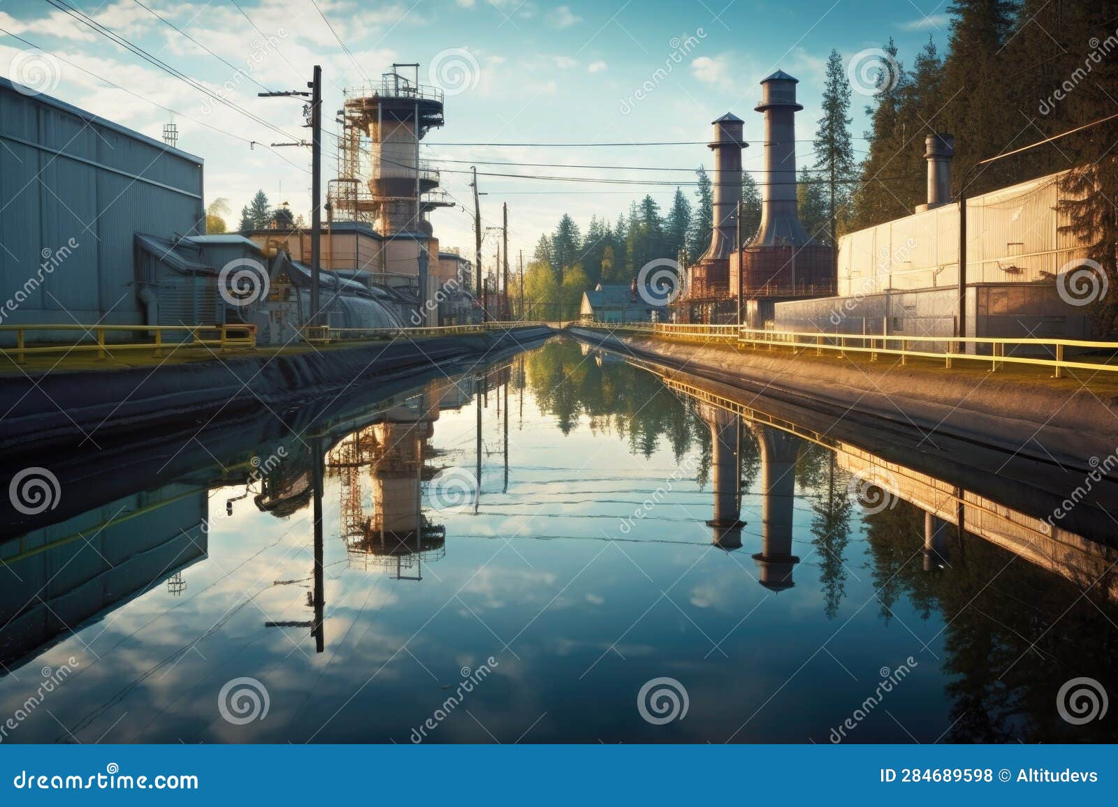Water Treatment Facility at a Pulp and Paper Mill Stock Photo - Image ...