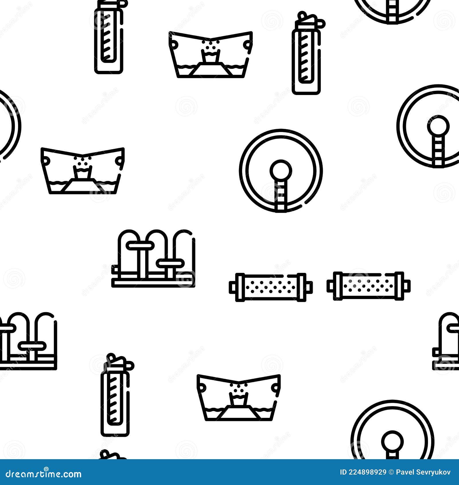 Water Treatment Filter Vector Seamless Pattern Stock Vector ...