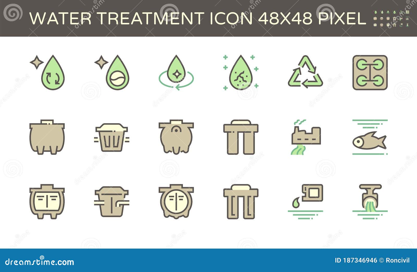 Water treatment icon stock vector. Illustration of purification - 187346946