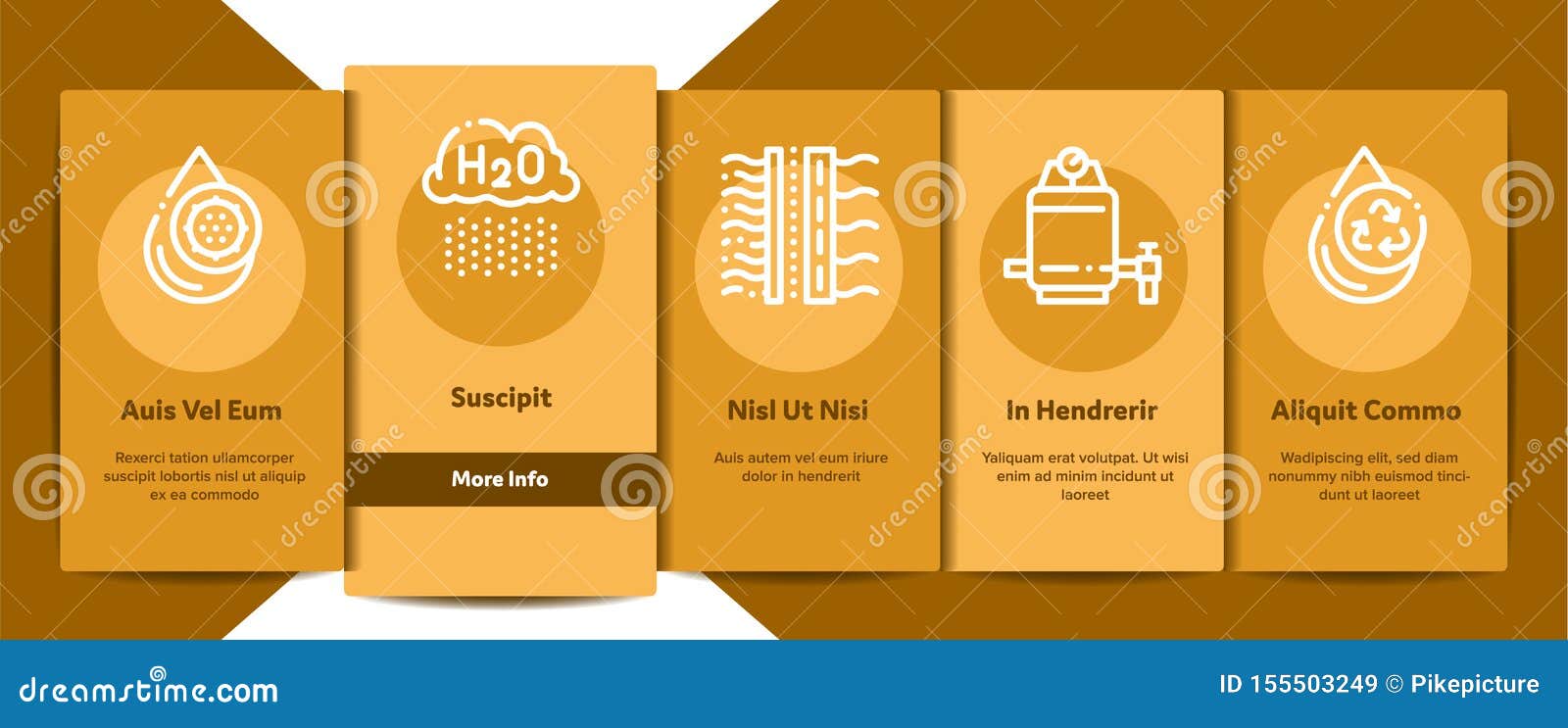 Water Treatment Items Vector Onboarding Stock Vector - Illustration of ...